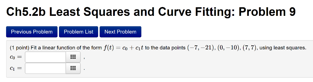 Solved Ch5.2b Least Squares and Curve Fitting: Problem 8 | Chegg.com