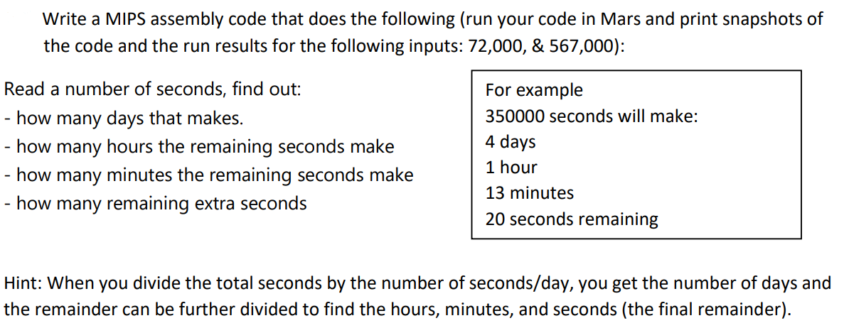 Solved Please solve this question (((As a MIPS Assembly | Chegg.com