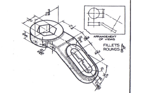 Solved IN AUTOCAD draw the front view, and partial top, and | Chegg.com