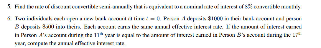 Solved 6. Two individuals each open a new bank account at | Chegg.com