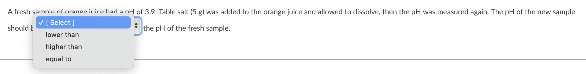 Solved A fresh sample of orange juice had a pH of 3.9. Table | Chegg.com