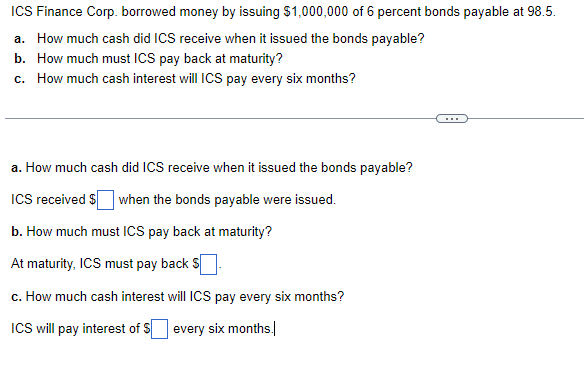 Solved ICS Finance Corp. borrowed money by issuing | Chegg.com
