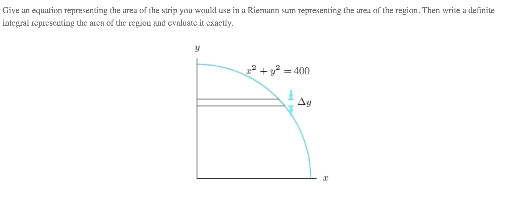 Solved Give an equation representing the area of the strip | Chegg.com