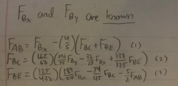 Solved Solve the system of equations such that Fab, Fbc, and | Chegg.com