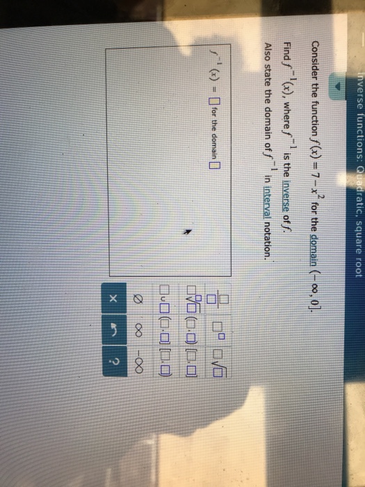 Solved Inverse functions: Quadratic, square root Consider | Chegg.com