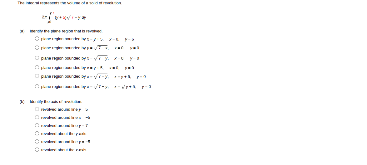Solved The integral represents the volume of a solid of | Chegg.com