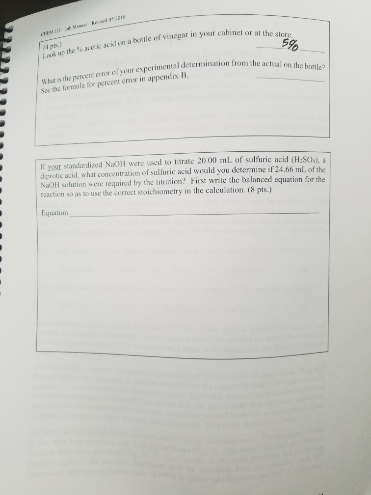 Solved CHEM 1211 Lab Manual Revised 05/2018 Acid Base | Chegg.com