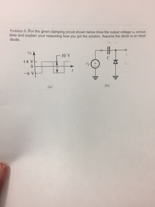 Solved For the given clamping circuit shown below draw the | Chegg.com