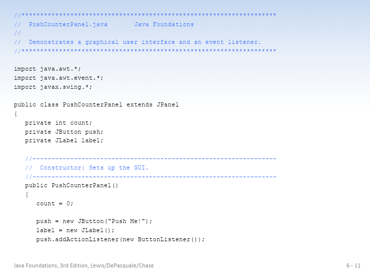 Solved / /**** // PushCounter.java Java Foundations // | Chegg.com