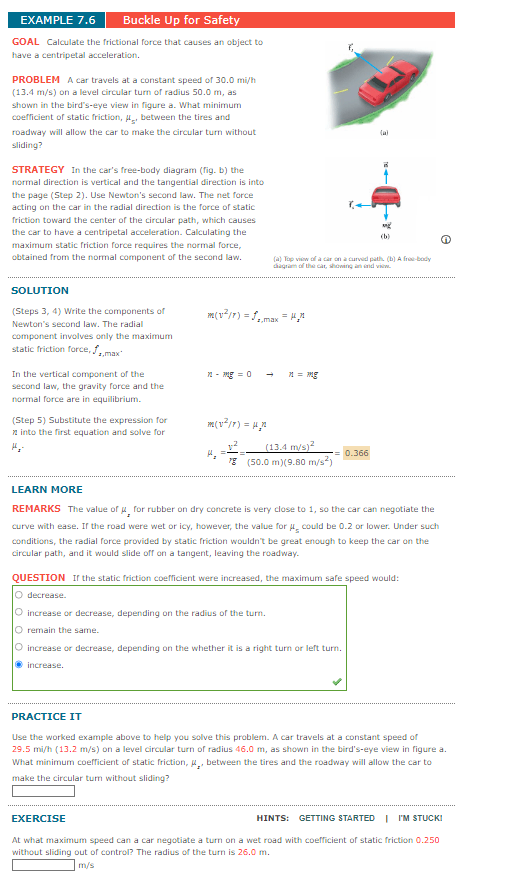 Solved Buckle Up for SafetyGOAL Calculate the frictional | Chegg.com