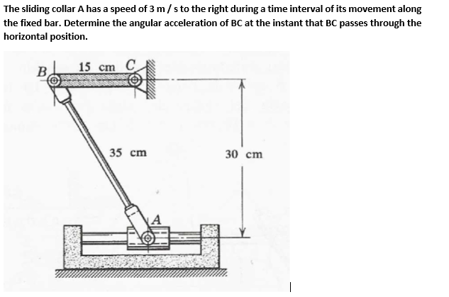 Solved The sliding collar A has a speed of 3 m / s to the | Chegg.com