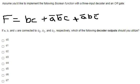 Solved Assume you'd like to implement the following Boolean | Chegg.com