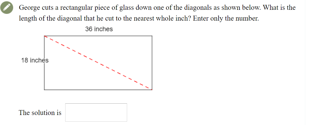 Solved George cuts a rectangular piece of glass down one of | Chegg.com