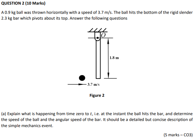 Solved QUESTION 2 (10 Marks) A 0.9 kg ball was thrown | Chegg.com