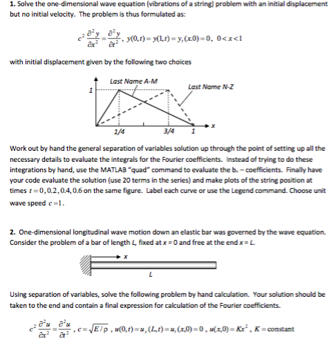 Solved 1. Solve the one-dimensional wave equation | Chegg.com