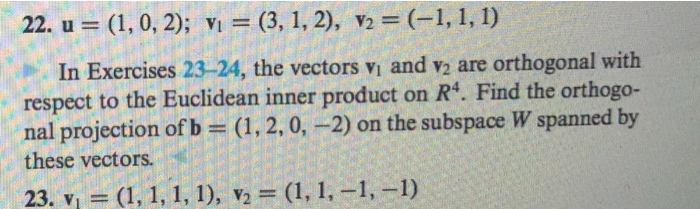 Solved In Exercises 23-24, the vectors vi and v2 are | Chegg.com