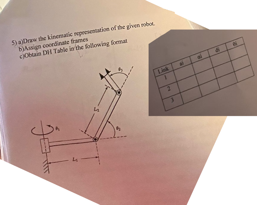 Solved a) draw the kinematic representation of the given | Chegg.com