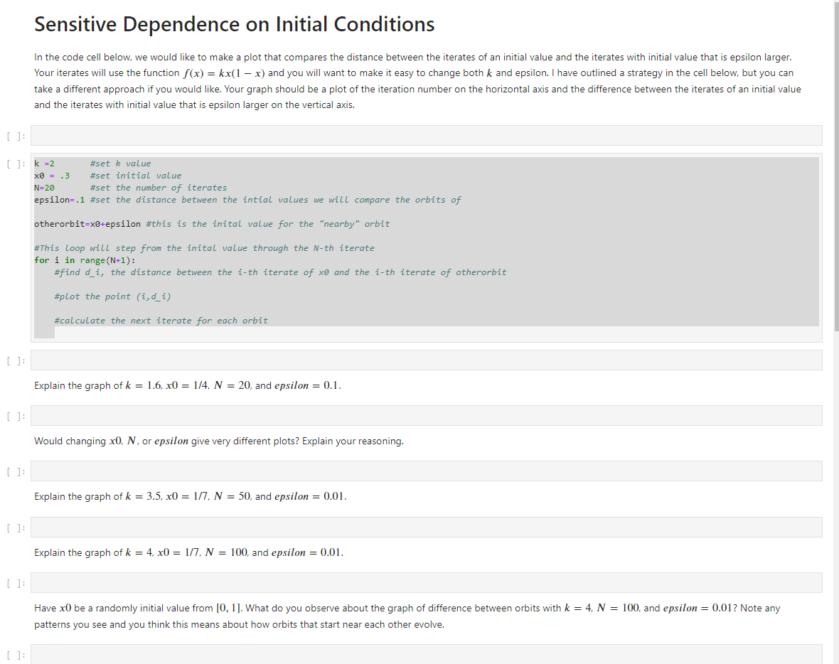 Sensitive Dependence on Initial Conditions and the | Chegg.com