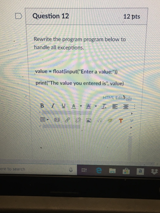 Solved D | Question 12 12 pts Rewrite the program program | Chegg.com
