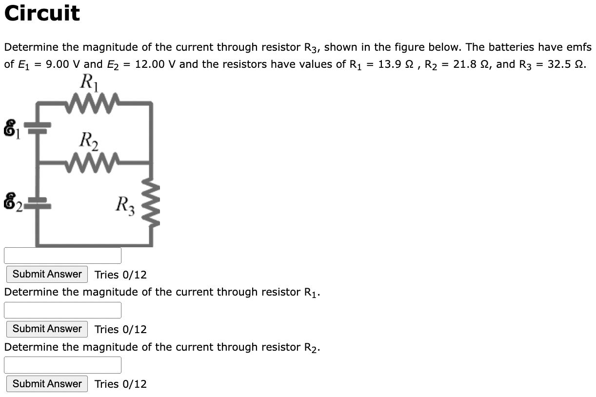 Solved Determine the magnitude of the current through | Chegg.com