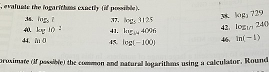 Solved evaluate the logarithms exactly (if possible). 38. | Chegg.com
