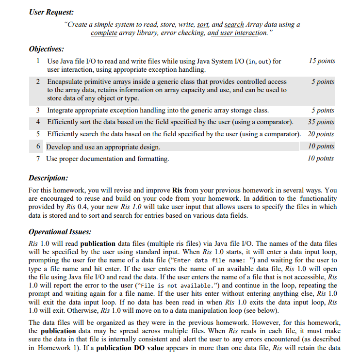 Solved User Request: "Create a simple system to read, store, | Chegg.com