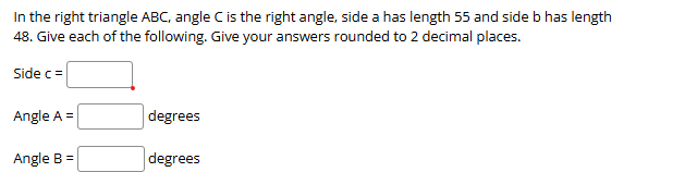Solved Show me the steps to solve In the right triangle ABC, | Chegg.com