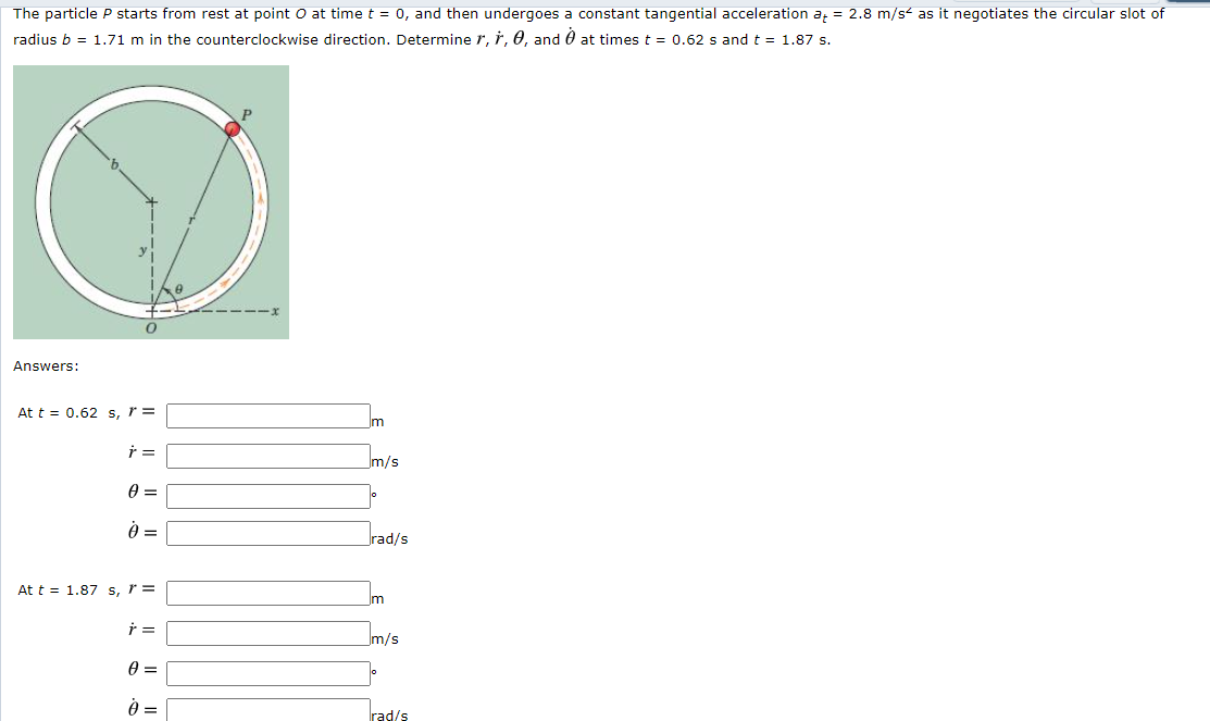 Solved The particle P starts from rest at point o at time t | Chegg.com