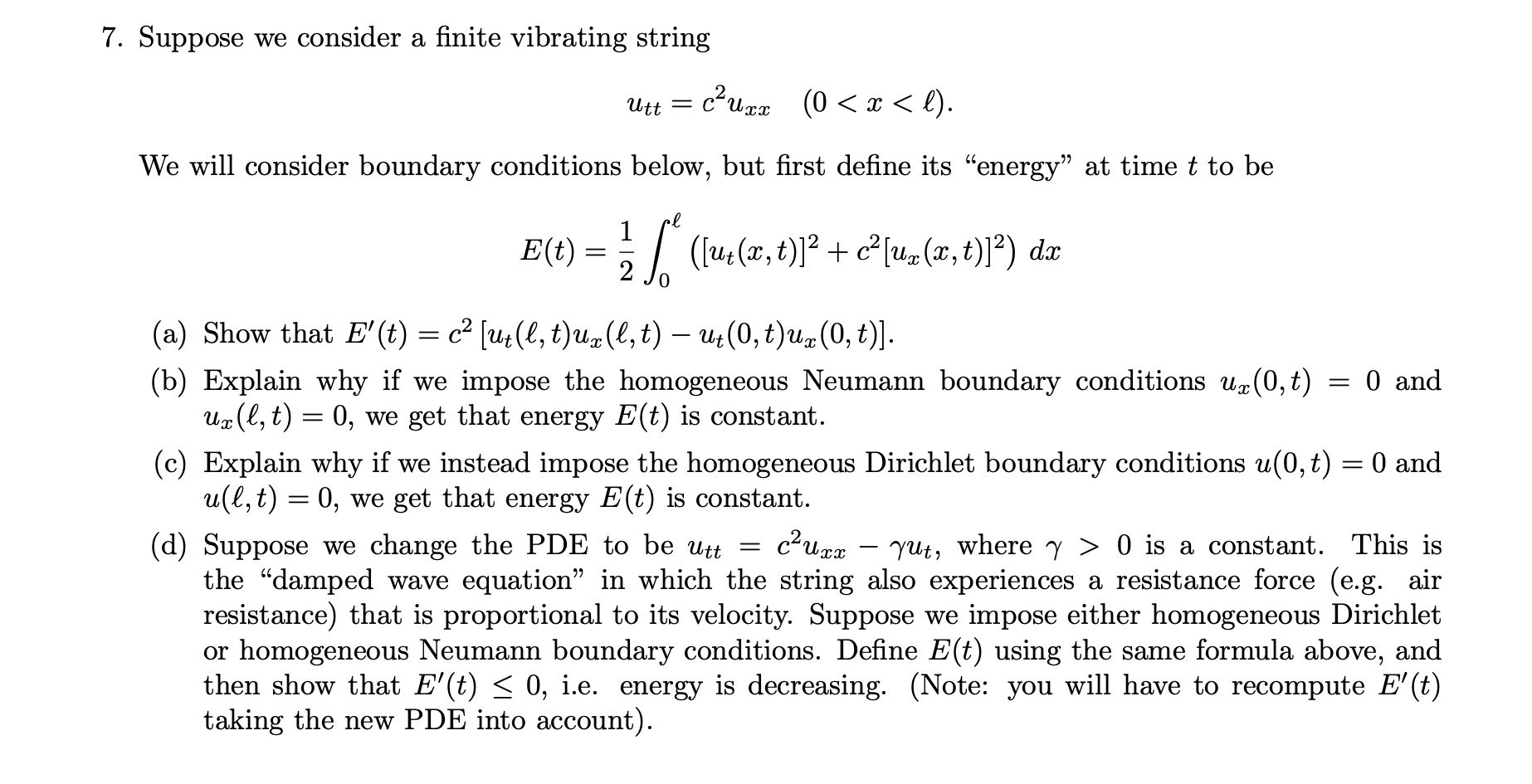 7 Suppose We Consider A Finite Vibrating String 7747