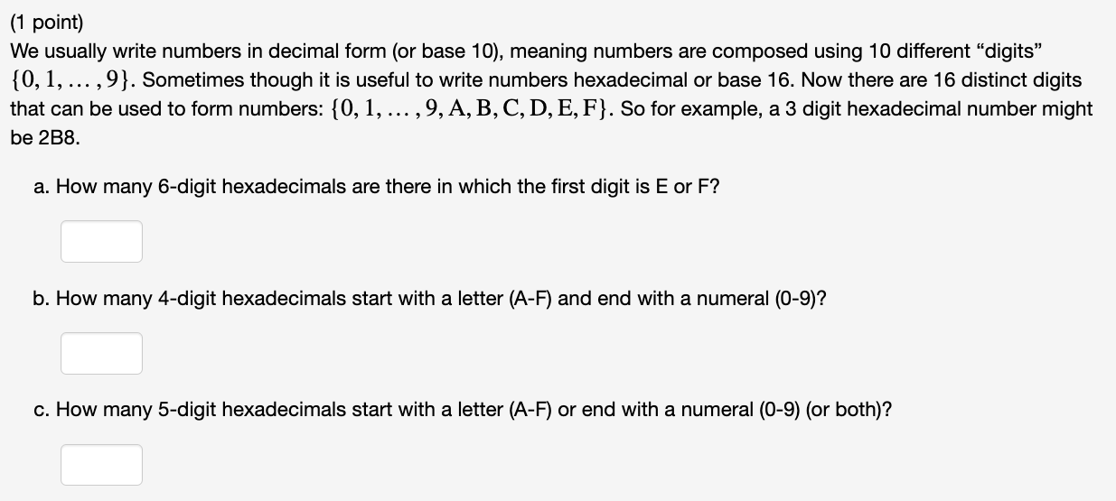 Solved (1 ﻿point)We usually write numbers in decimal form | Chegg.com