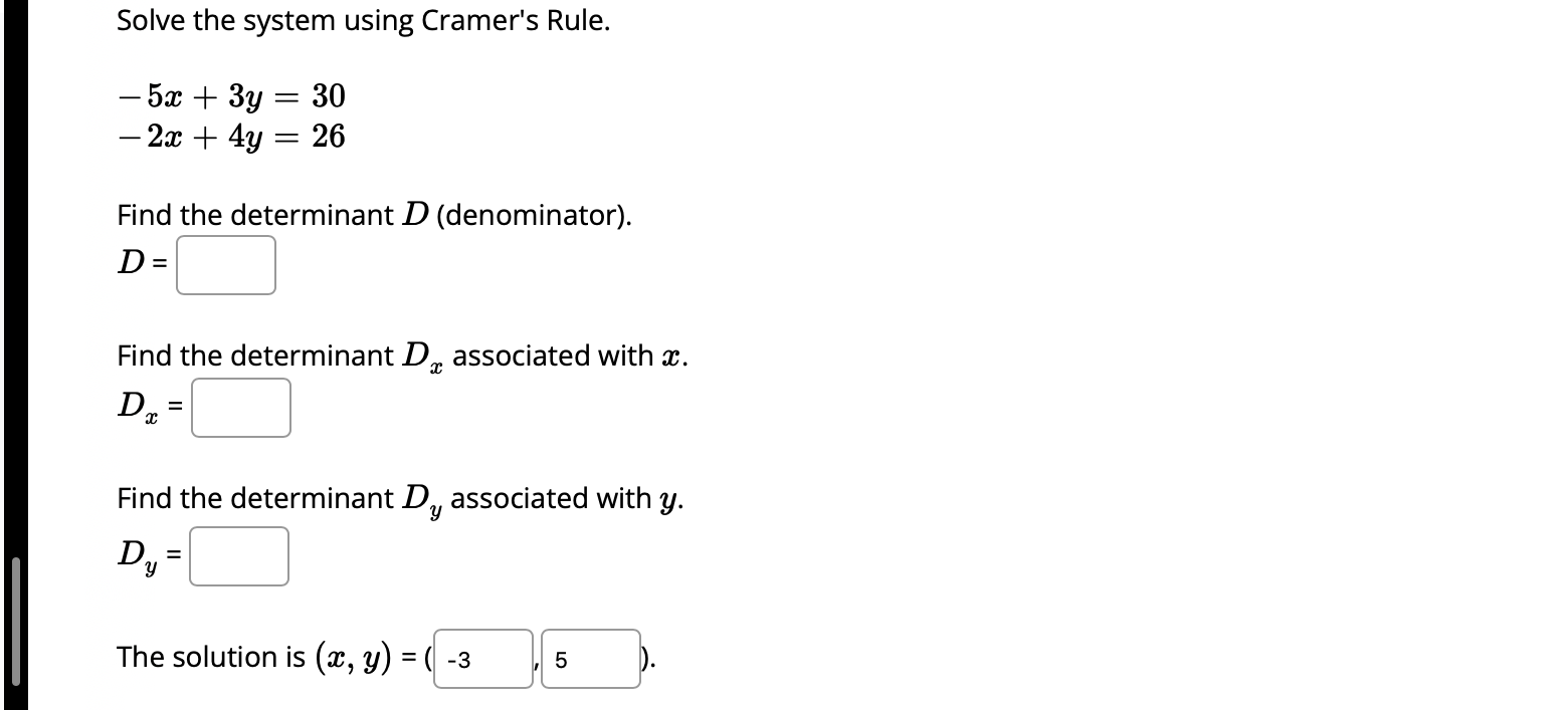 Solved 1. ﻿LOG_2(4)=2 ??2. ﻿Solve the system using Cramer's | Chegg.com