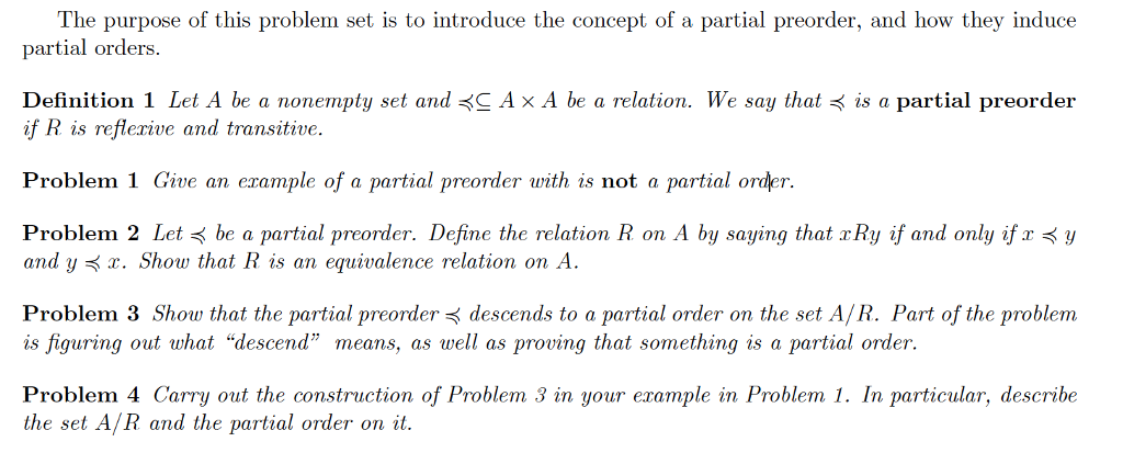Solved The purpose of this problem set is to introduce the | Chegg.com