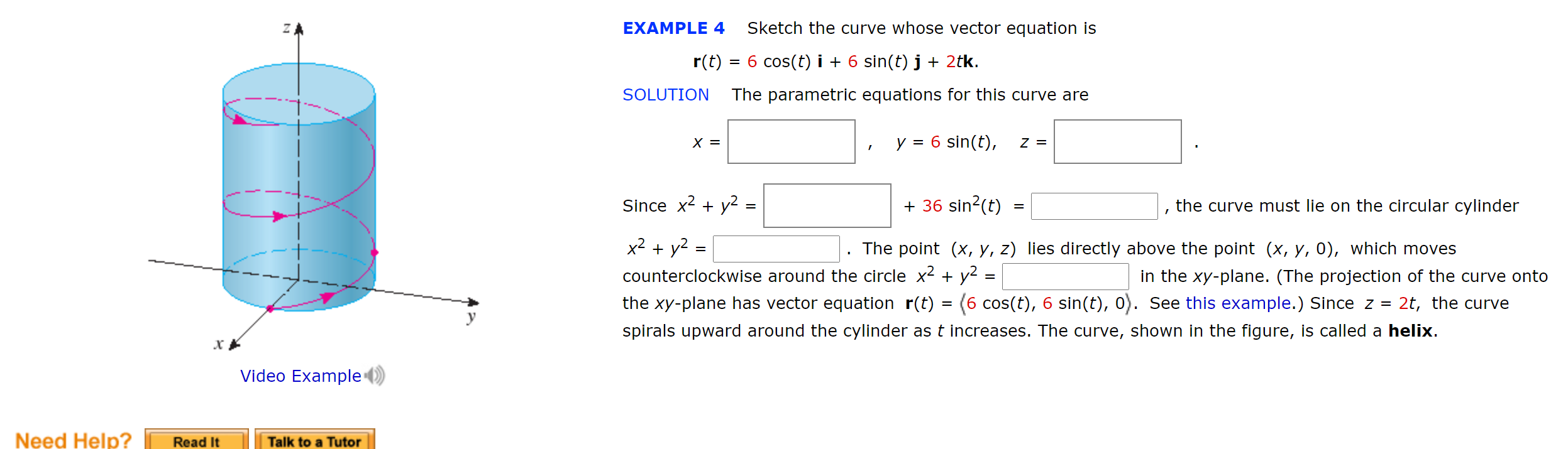Solved EXAMPLE 4 Sketch the curve whose vector equation is | Chegg.com