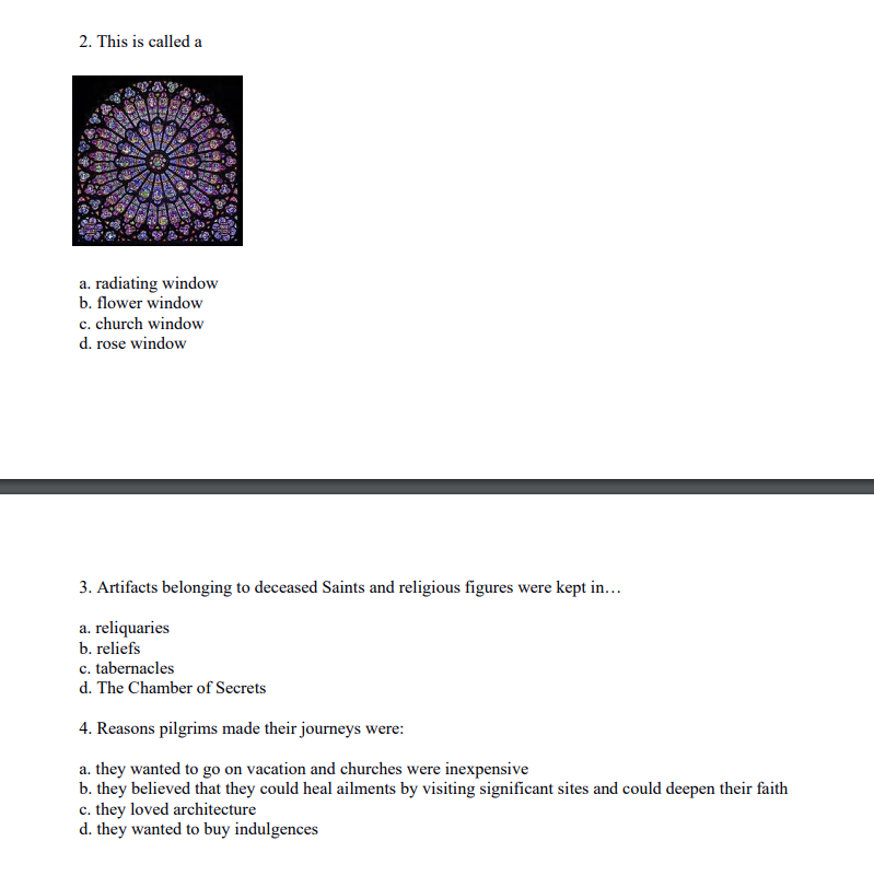 Solved 2. This is called a a. radiating window b. flower | Chegg.com