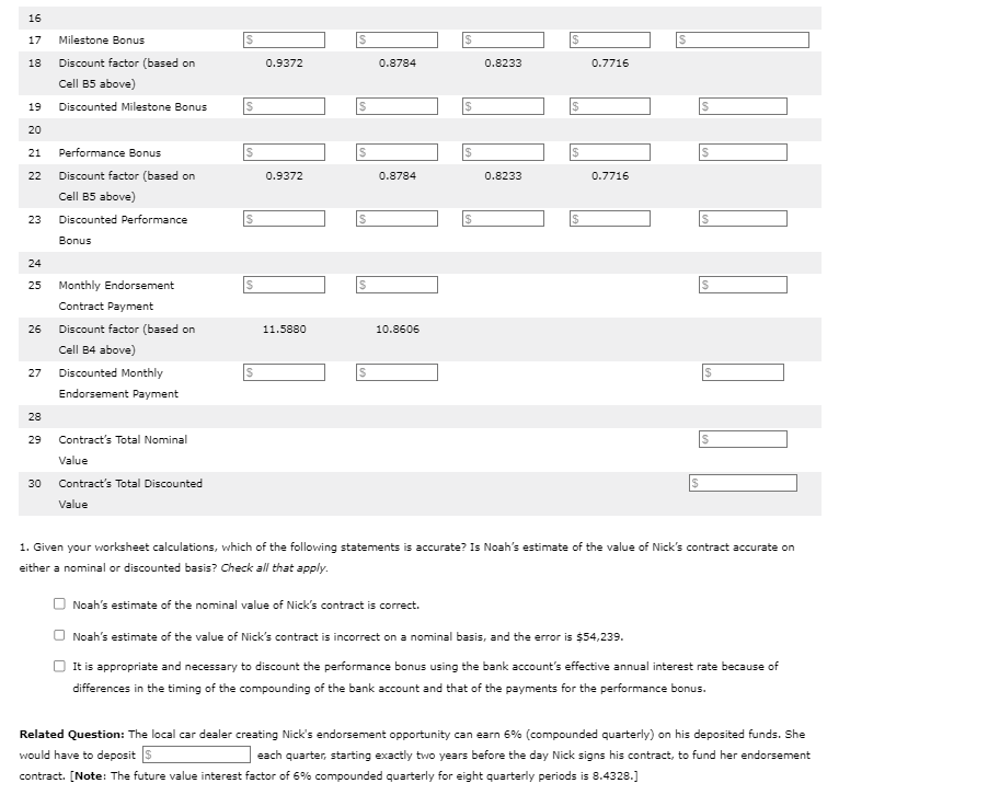 Solved Contract Evaluation Worksheet Complete the following | Chegg.com