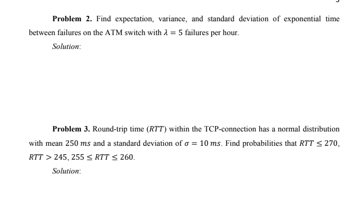 Solved Problem 2. Find expectation, variance, and standard | Chegg.com