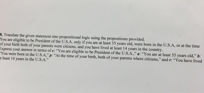 Solved Translate the given statement into propositional | Chegg.com