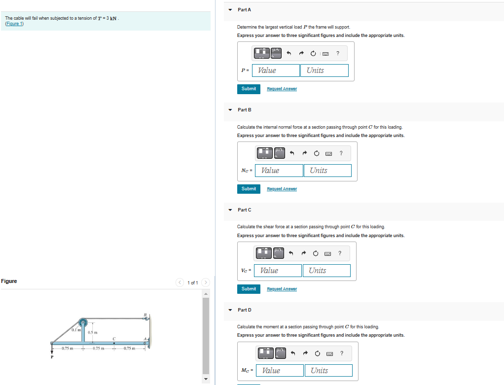 Solved The cable will fail when subjected to a tension of | Chegg.com