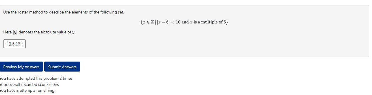 Solved Use the roster method to describe the elements of the | Chegg.com