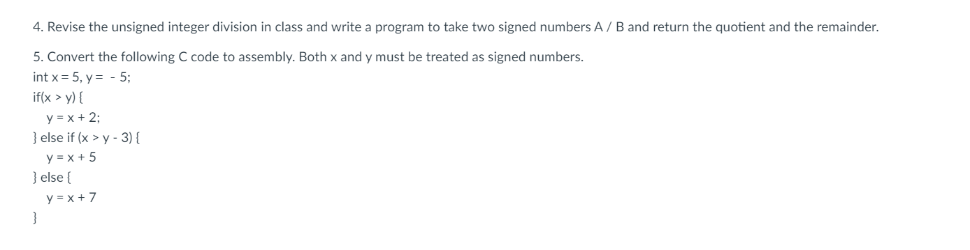 Solved 4 Revise The Unsigned Integer Division In Class And 