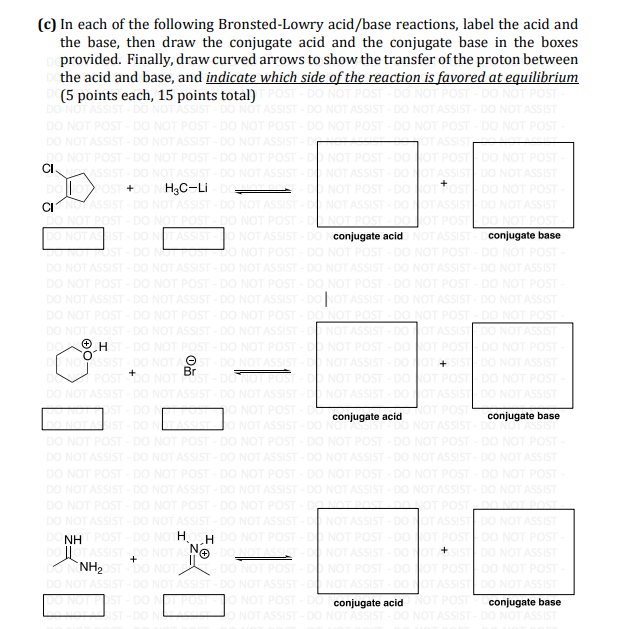 Solved (c) In each of the following Bronsted-Lowry acid/base | Chegg.com