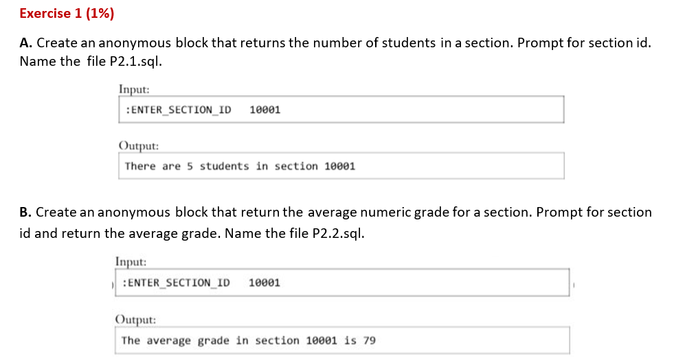 Solved Exercise 2 (1\%) Complete the following: - Create a | Chegg.com