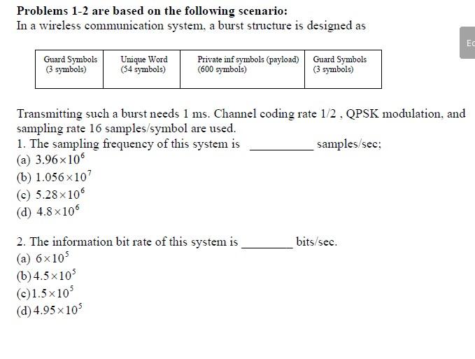 Solved Problems 1−2 are based on the following scenario: In | Chegg.com