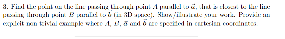 Solved 3. Find the point on the line passing through point A | Chegg.com