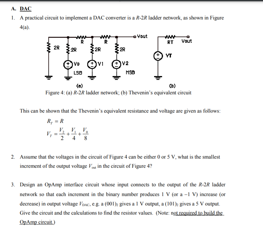 Solved A. DAC 1. A practical circuit to implement a DAC | Chegg.com