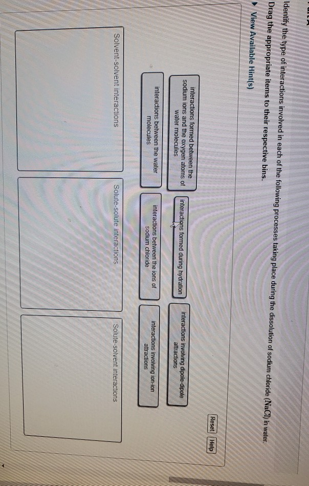 Solved Identify the type of interactions involved in each of | Chegg.com