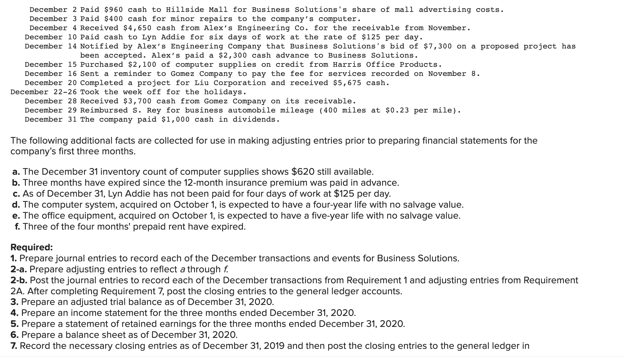 Solved Need help with retained earnings December 31 close | Chegg.com