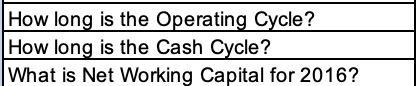 Solved How long is the Operating Cycle? How long is the Cash | Chegg.com