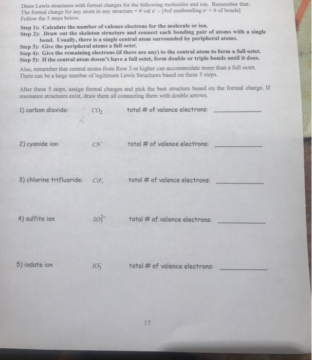 Solved Draw Lewis structures with formal charges for the | Chegg.com