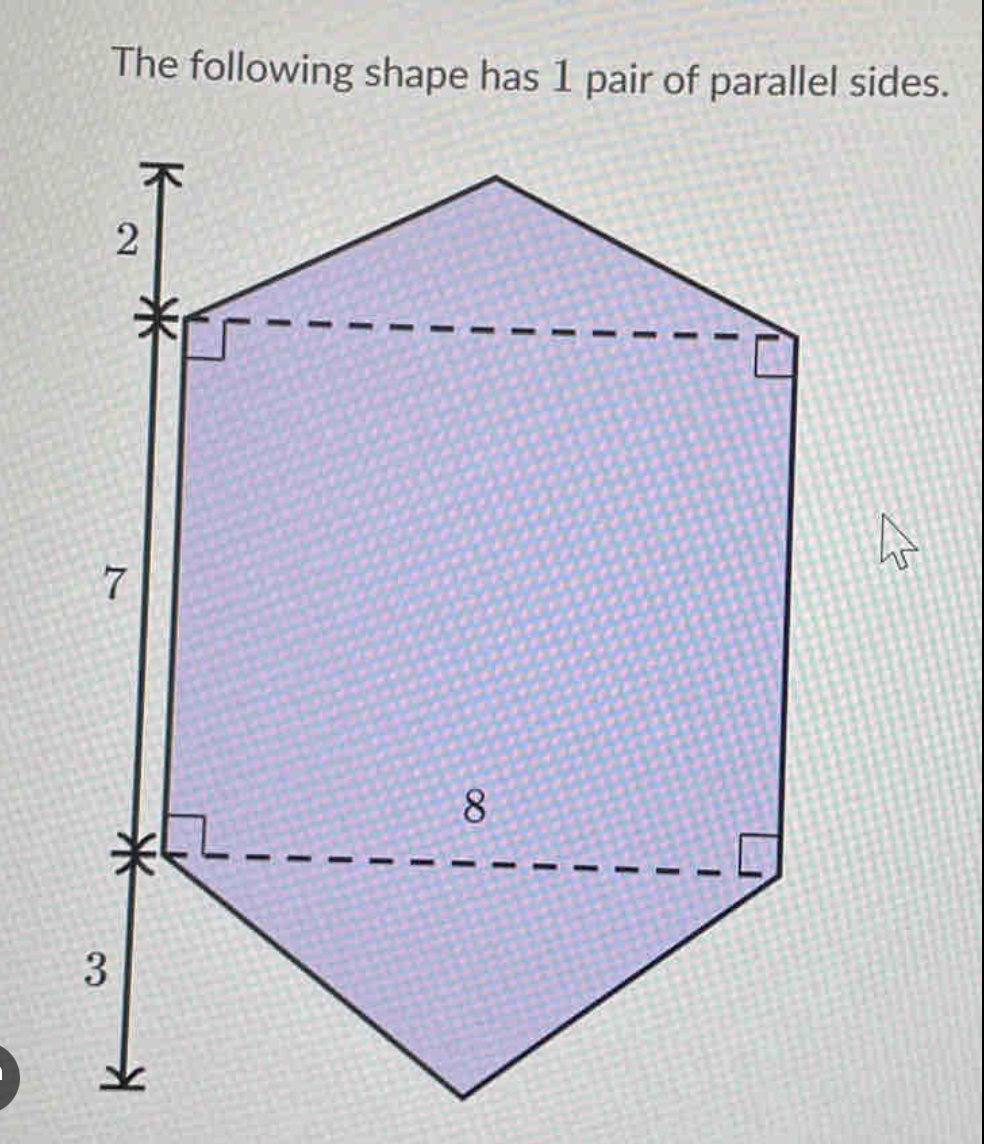 Solved The following shape has 1 ﻿pair of ﻿parallel | Chegg.com
